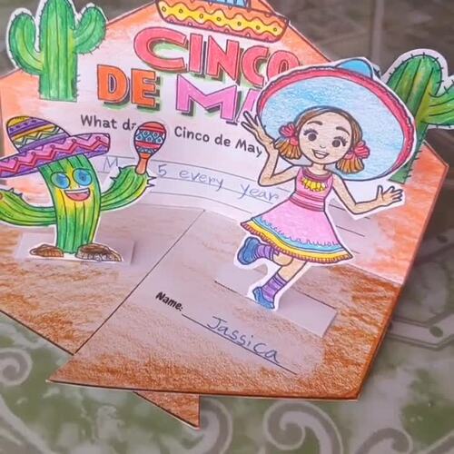 Cinco De Mayo 3D Craft : Writing Prompt Activities /Fun & Easy by Fun ...
