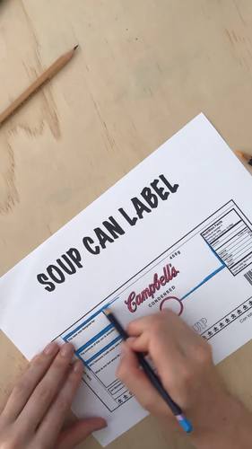Andy Warhol Soup Can Label A4 Pop Art Correct Tin Dimensions