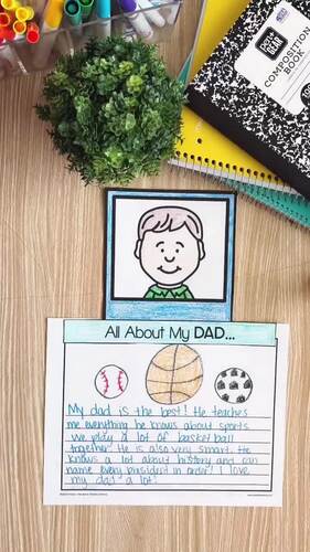 Fathers Day Writing Craft Activity Prompts Paper Card Template Letter ...
