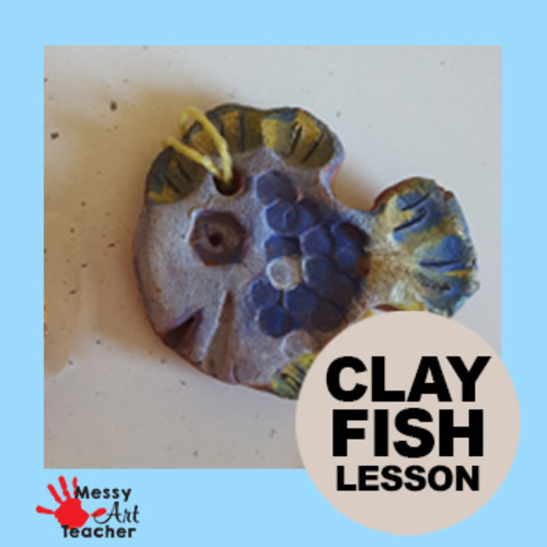 Clay Fish Lesson Video Stream for Elementary Grades by Messy Art Teacher