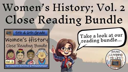 Womens History Volume 2 Close Reading Comprehension Bundle | 5th & 6th ...