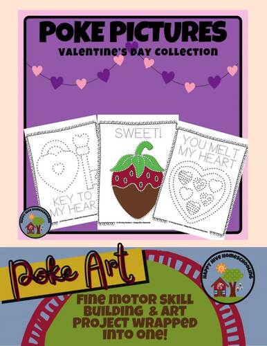 Push Pin Poke Art - Valentine's Day by Happy Hive Homeschooling | TPT