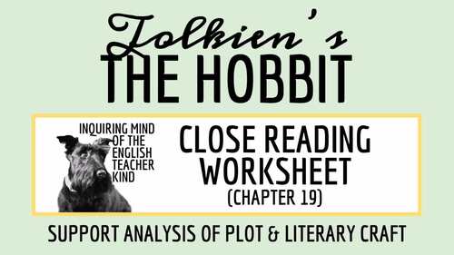 The Hobbit Chapter 19 Literary Craft Analysis Worksheet | Discussion ...