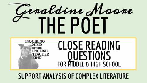 "Geraldine Moore the Poet" by Toni Cade Bambara Close Reading Analysis ...