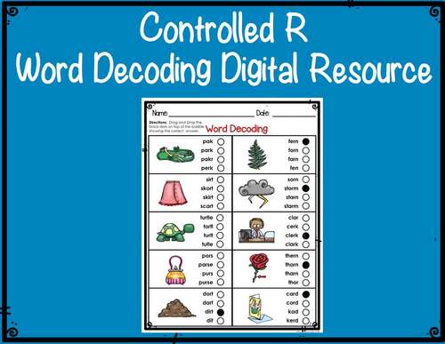 Digital Controlled R Word Decoding for Google Slides: ar, er, ir, or & ur