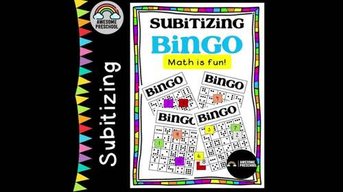 Subitizing Bingo Game – Numbers 1–6 & 1–9 Printable Math Center for ...