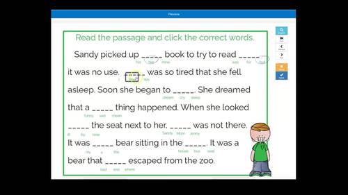 2nd Grade Cloze Reading Progress Monitoring Activity by Sped Prep Academy