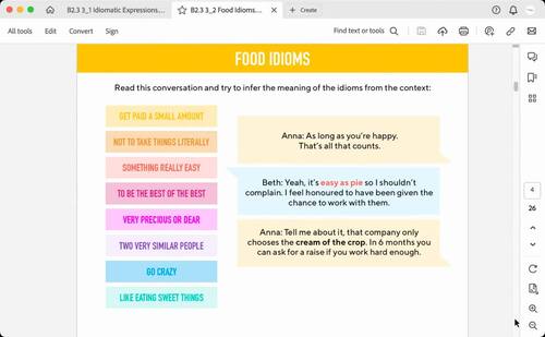 ESL Upper Intermediate Lesson: Learn Food Idioms by ESL Class Workshop ESL Upper Intermediate Lesson: Learn Food Idioms by ESL Class Workshop