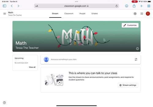 ANIMATED Google Classroom Header Banner GIF CHRISTMAS LIGHTS MATH