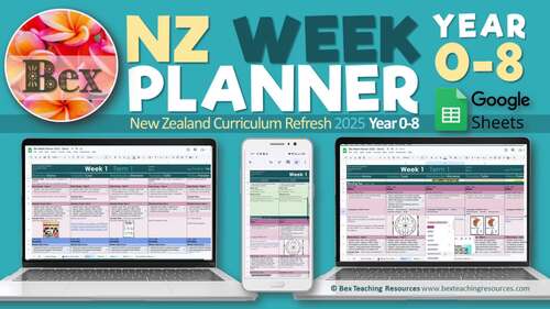 NZ Week Planner Yr 0-8 - New Curriculum 2025 by Bex | TPT