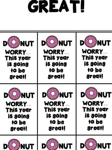 Donut Beginning of Year Gift Tag-Donut worry, this year is going to be ...