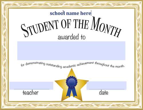 Student of the month editable certificate. editable PDF for Distance ...