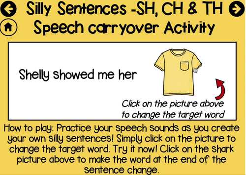 Silly Sentences SH, CH, & TH Boom Cards™ Speech Therapy Articulation ...