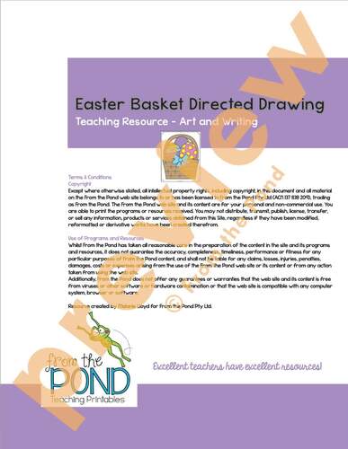 Spring Art and Writing Project – Directed Drawing of an Easter Egg Basket