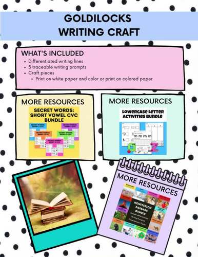 Goldilocks and the 3 Bears Writing Craftivity - Writing Prompts & Craft