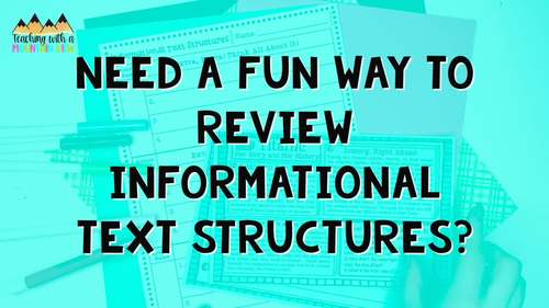 Informational Text Structures Task Cards | Text Structure Printables