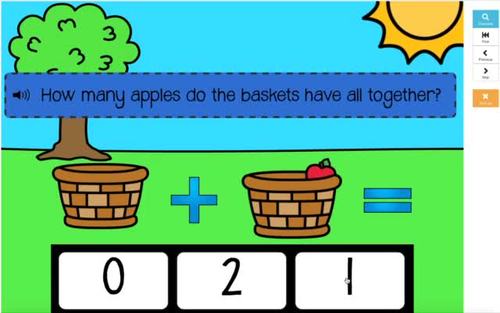 Fall Apple Basket Adding Boom Cards™ Digital Task Cards | TPT