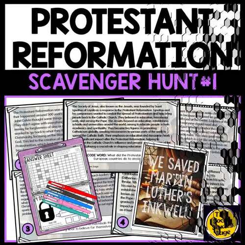 Protestant Reformation Reading Comprehension Scavenger Hunt Activity