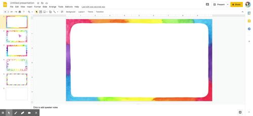 Widescreen Rainbow Watercolor Backgrounds Clipart - Google Slides Templates