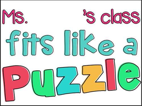 Puzzle Back to School Bulletin Board- Our class fits like a Puzzle ...