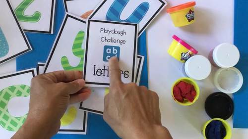 Playdough Challenge Card Set – Fine Motor Skills and Lowercase Letter ...