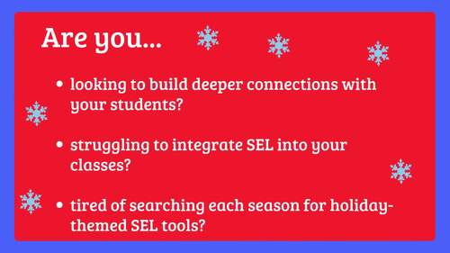 Winter & Holiday SEL Daily Mood Check-Ins with Picture Scales & Prompts ...