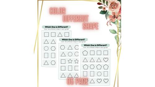 COLOR/ COMPLETE THE SHAPES WORKSHEET/COUNT AND CIRCLE / DRAW THE SHAPES