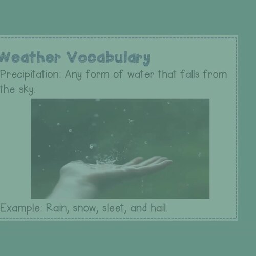 All About the Weather -Vocabulary-PowerPoint Presentation and Graphic ...