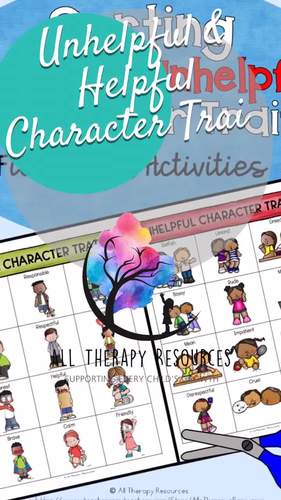 CHARACTER TRAITS Helpful & Unhelpful | File Folder Counseling Activity ...