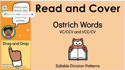Ostrich Words (VCCCV) - Digital Read and Cover | Distance Learning