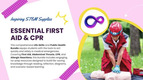 First Aid, CPR, Choking & Allergic Reactions Worksheets for Grades 5–9 ...