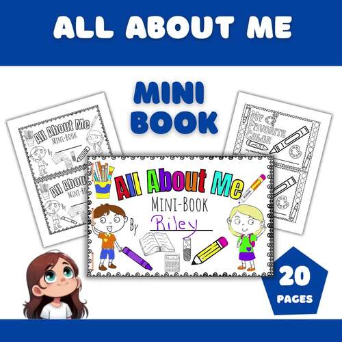 All About Me Mini Book Back to School by Colorful Creative Printables