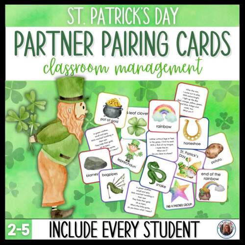 Partner Pairing Cards | St. Patrick's Day | Inference Riddles | Class ...