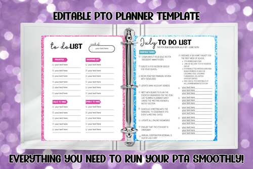 Editable PTO President Binder Planner Bundle Membership Form Flyer ...