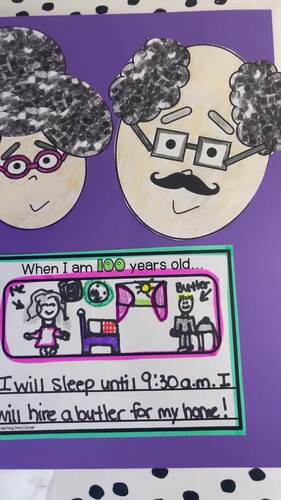 100th Day of School Craft | When I am 100 Years Old Writing | TPT