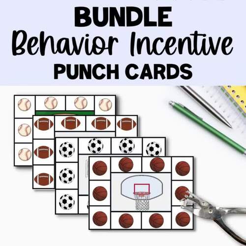 BUNDLE Behavior Incentive Punch Cards Sports Theme by Beltran's ...