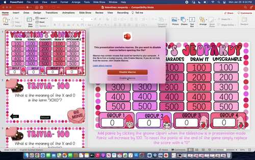 Valentine Party Game Show | Holiday Activity | Jeopardy Style | TPT