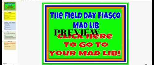 Field Day Mad Lib Story (Parts of Speech) /Distance Learning Ready/All ...
