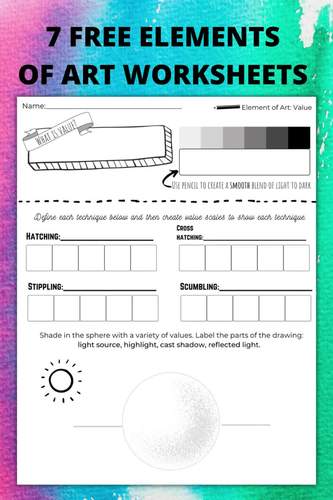 Elements of Art Worksheets by Make a Mark Studios | TPT