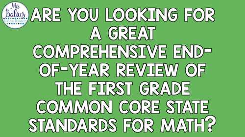 Digital First Grade End Of The Year Math Review 1.MD Google Slides