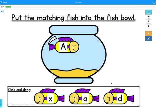 Matching Upper and Lowercase Letters | Boom Cards Distance Learning