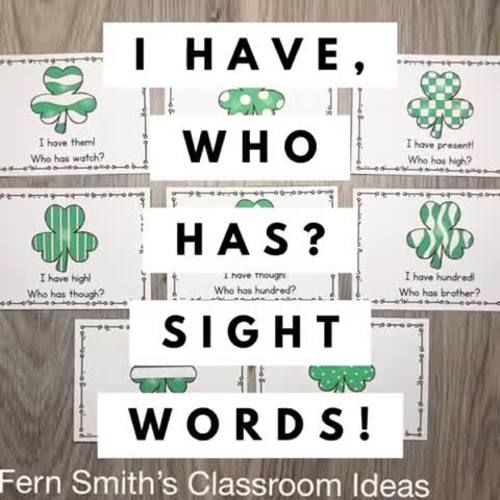 3rd Grade Sight Words I Have Who Has Card Game by Fern Smith's ...