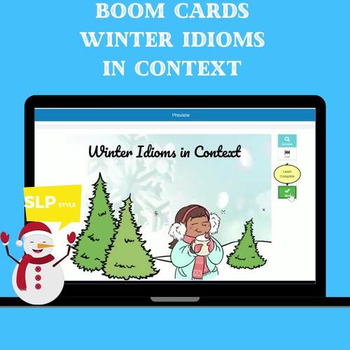 BOOM CARDS Winter Idioms in Context by SLPstyle | TPT