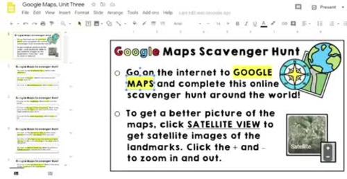 Life Skills Reading and Writing: Google Maps Scavenger Hunt, Unit 3