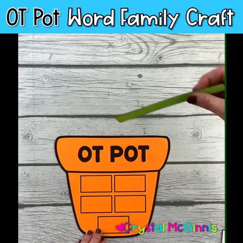 OT POT Craft | Word Family Craft For the Word Family OT | Word Family ...