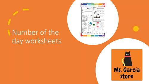 Complete NUMBER OF THE DAY WORKSHEETS. 240 worksheets and 480 EASEL slides.