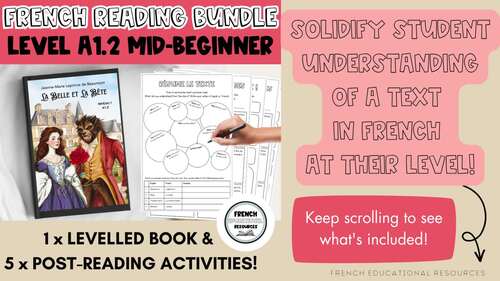 French Reader & Post-reading Activities BUNDLE Mid-beginner -Belle et ...