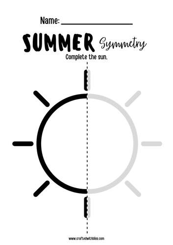 Summer Symmetry For kids, Summer Printable For Kids | TPT