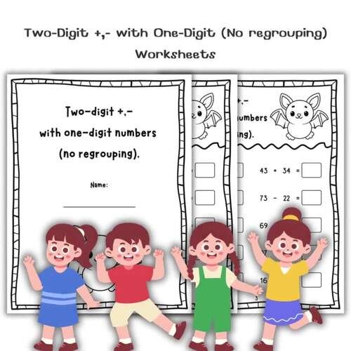 Two-Digit Addition and Subtraction with One-Digit Worksheets | No ...