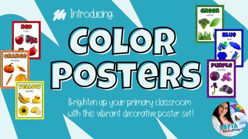 Classroom Decor | Color Posters | Real Pictures | English & Spanish